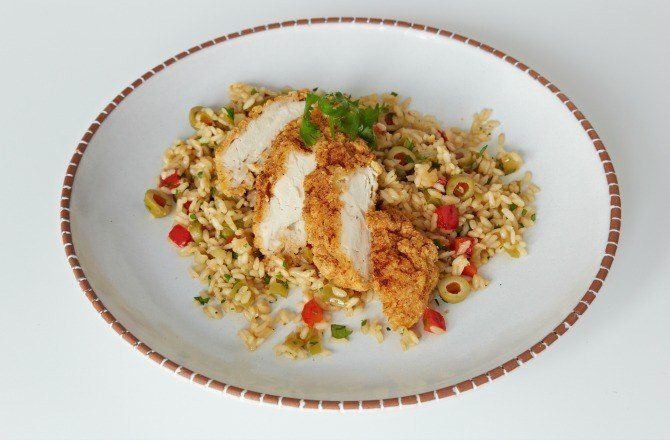Arroz Con Crunchy Pollo