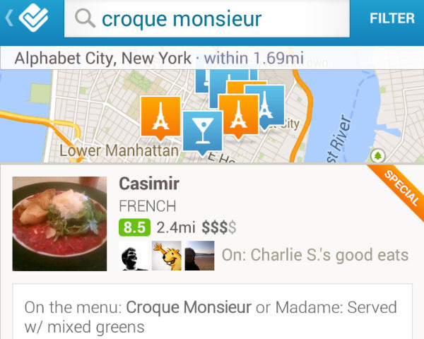 Foursquare Now Lets You Search For Individual Menu Items