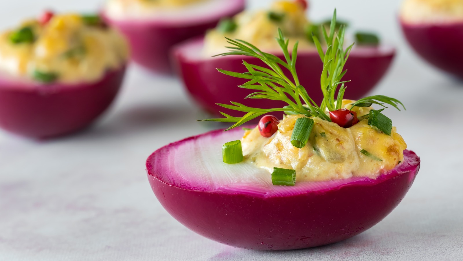 Grab Some Pickled Beets For Vibrant Valentine's Day Deviled Eggs