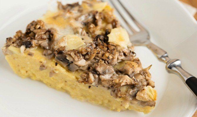 Mushroom And Robiola Cheese Polenta Pie