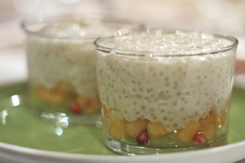 Tapioca Pudding Brulée With Melon, Pomegranate And Kiwi Slideshow
