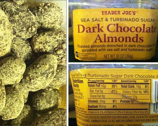 Trader Joe's Sea Salt & Turbinado Sugar Dark Chocolate Almonds